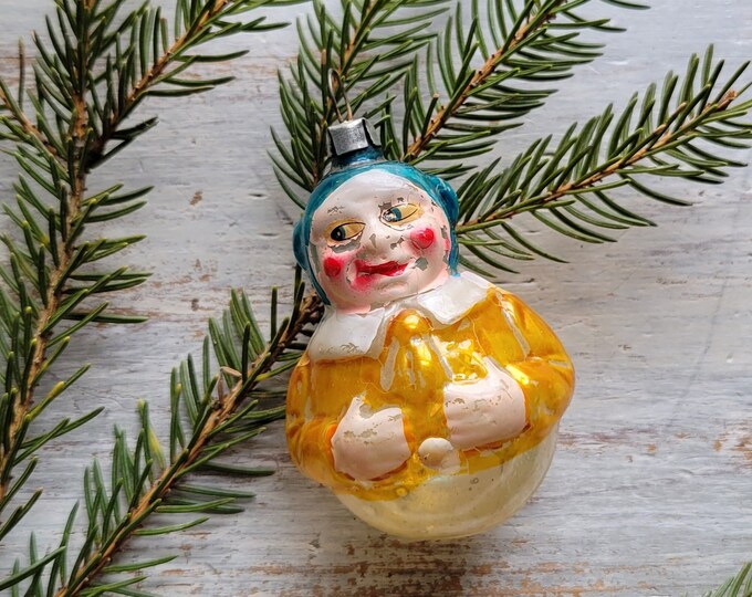 Antique German Roly Poly Tweedle Dee Clown Glass Christmas Ornament - Etsy