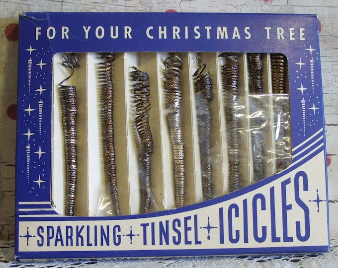 Vintage Sparkling Spiral Metal Tinsel Icicles in Original Box - Etsy