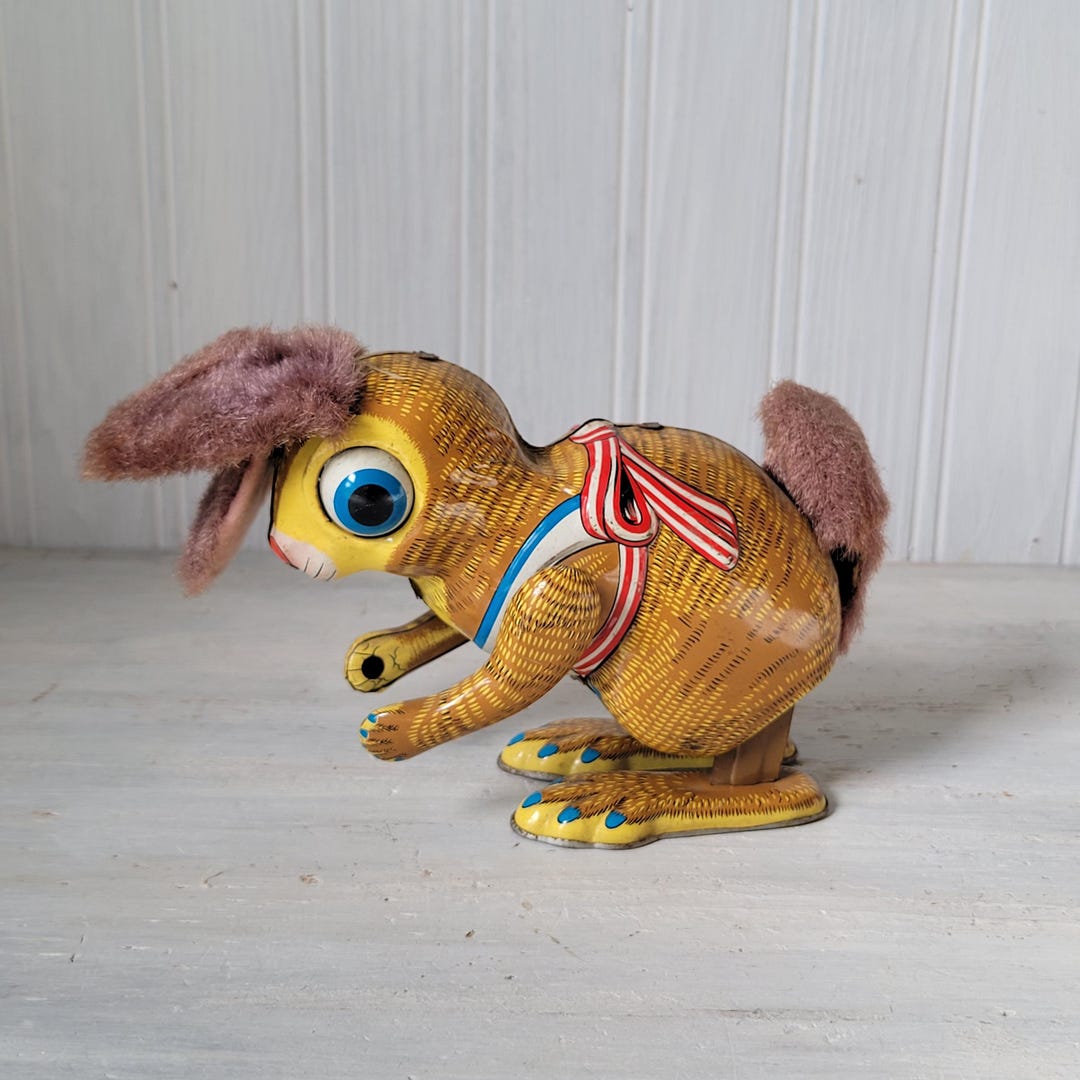 Vintage Tin Litho Wind-up Bunny Rabbit Toy Japan - Etsy