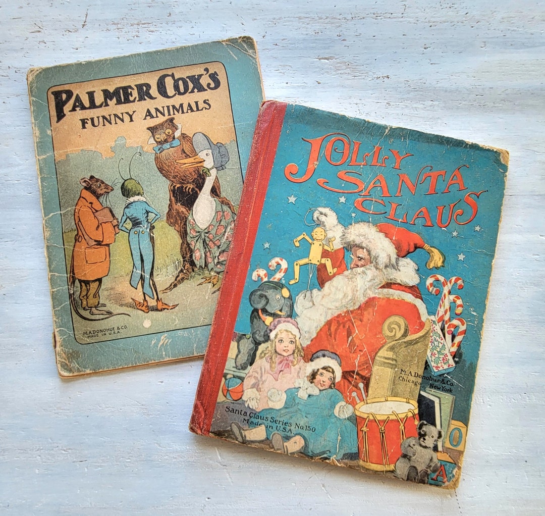 2 Antique Palmer Cox Animals Jolly Santa Claus Christmas Book Lot - Etsy