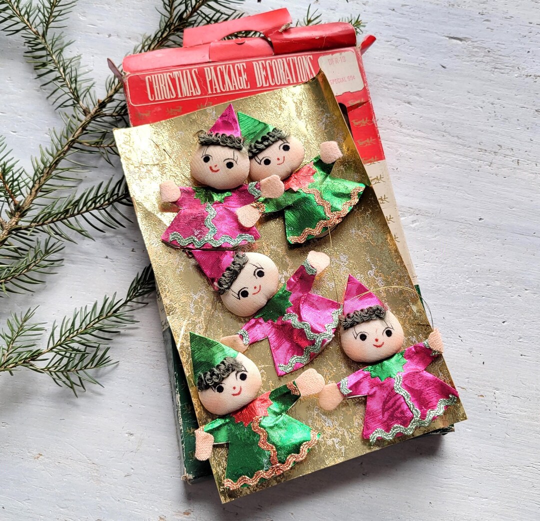 Vintage Elf Elves Package Tie-ons Christmas Decorations - Etsy