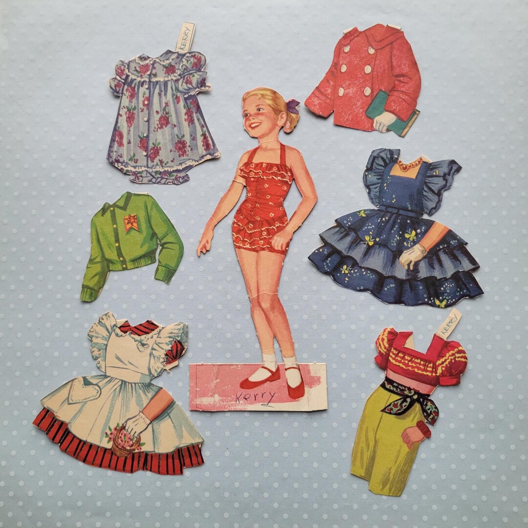Vintage Cut Out Girl Paper Doll and Clothes - Etsy