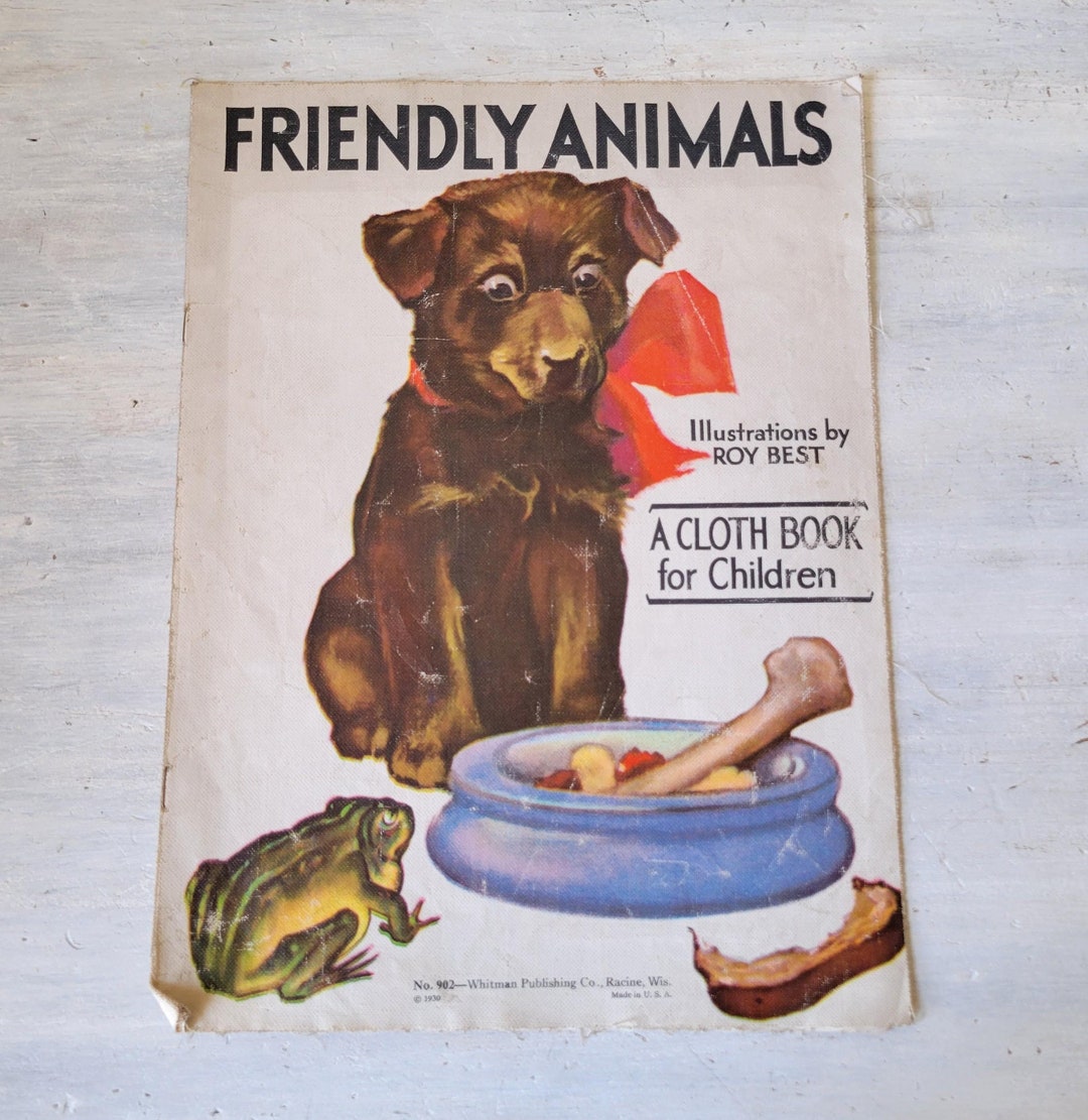 Vintage 1930 Cloth Friendly Animals Children's Book Whitman Roy Best - Etsy