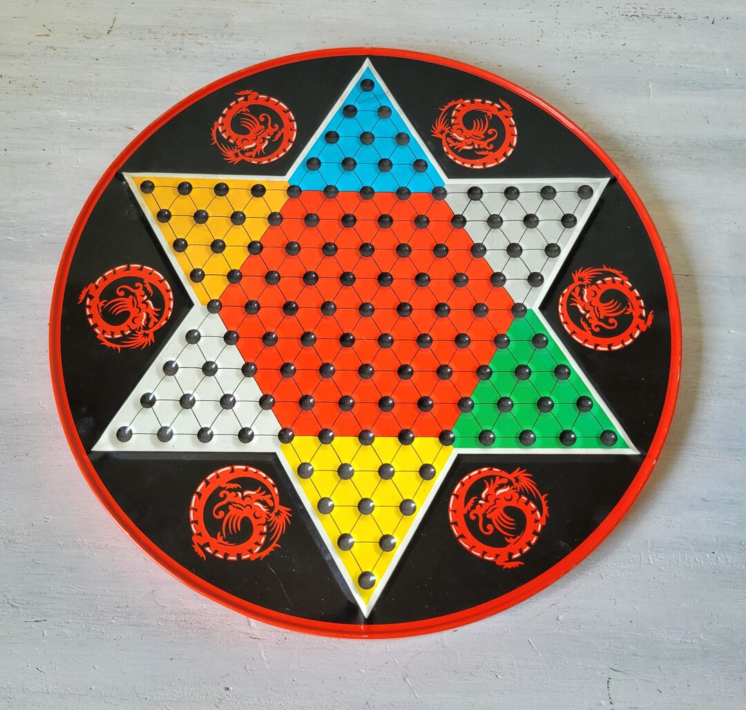 Vintage Tin Chinese Checkers Marbles Game Board - Etsy