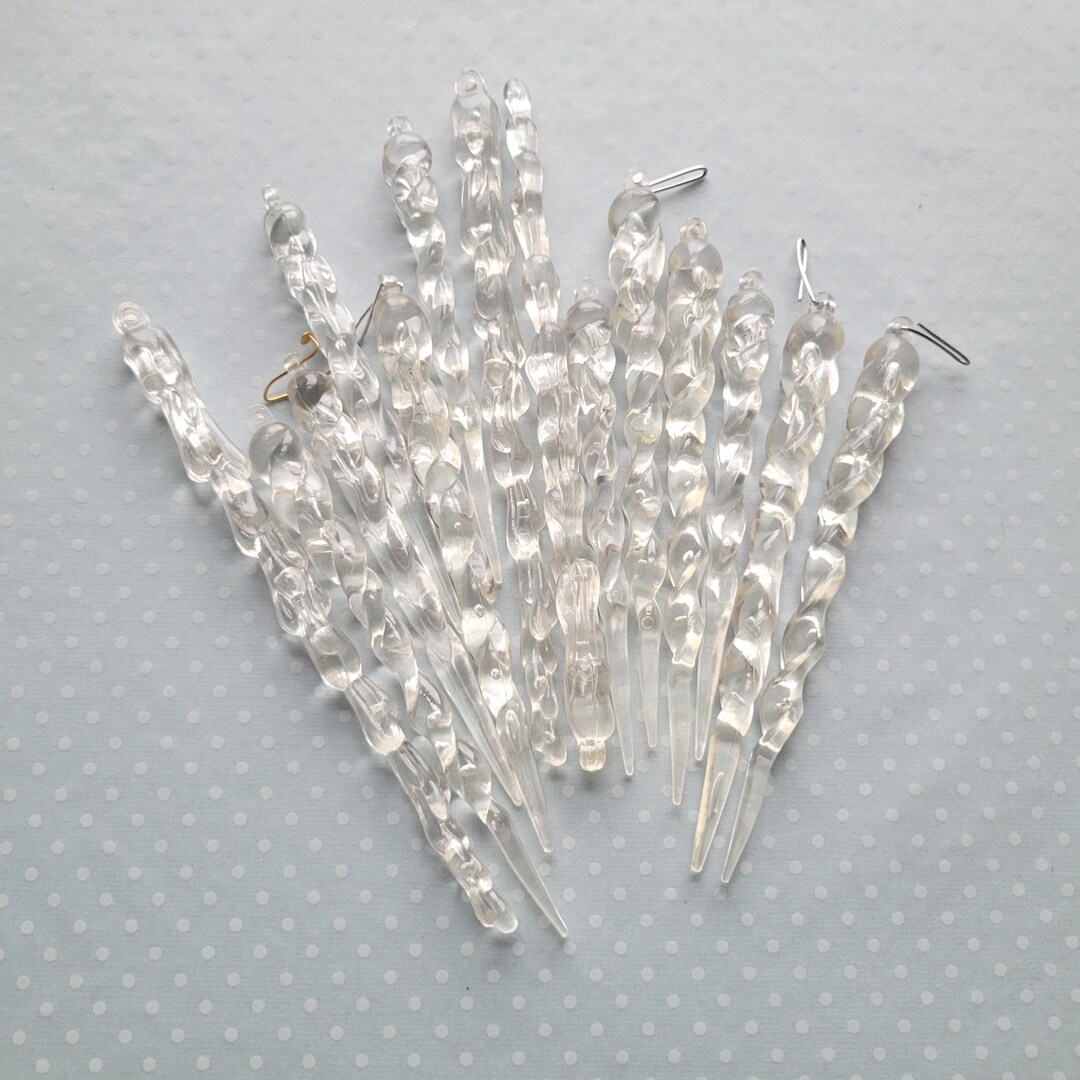 14 Vintage Clear Hard Plastic Icicles Christmas Ornaments Lot - Etsy