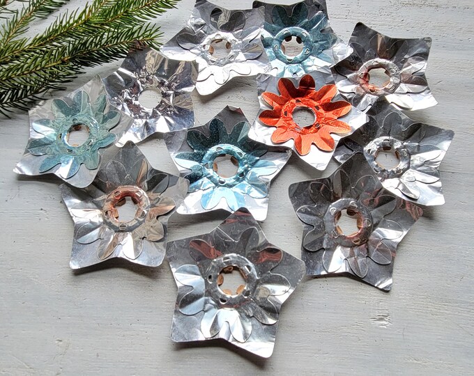 11 Vintage Faded Star Shaped Christmas Light Reflectors Craft Supplies ...