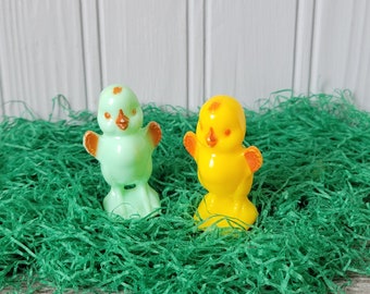 10 Vintage Easter Cake Picks Rabbit Chick Duck Hard Plastic - Etsy