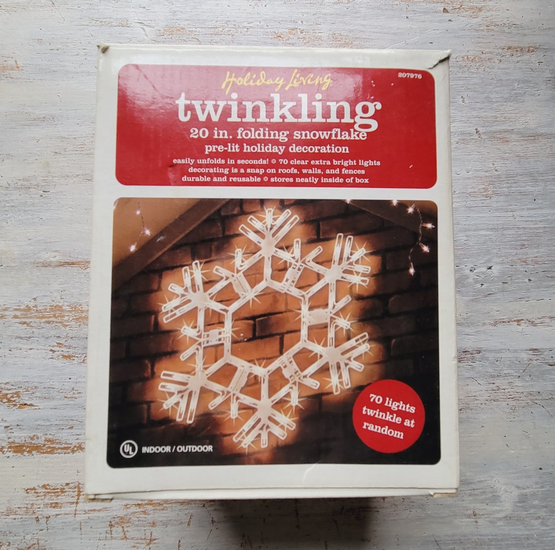 Vintage 20 Plastic Folding Twinkling Snowflake Christmas Light - Etsy
