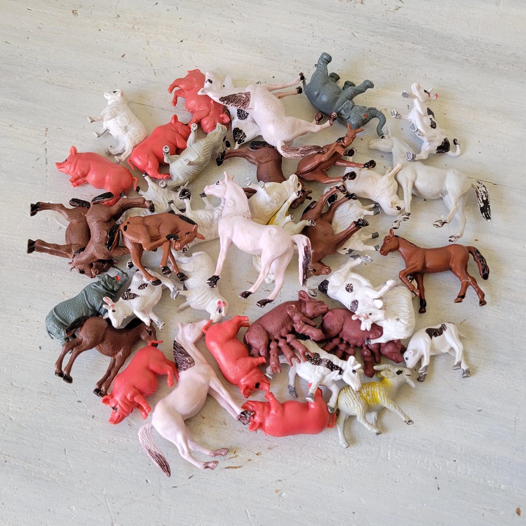 39 Vintage Miniature Farm Jungle Animals Plastic - Etsy