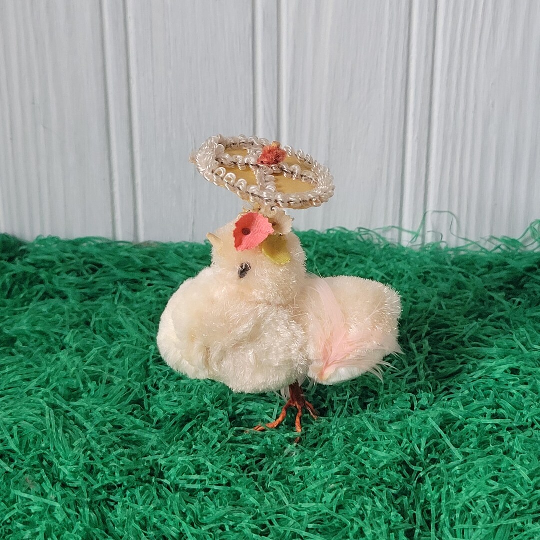 Vintage Pink Chenille Easter Chick With Parasol - Etsy
