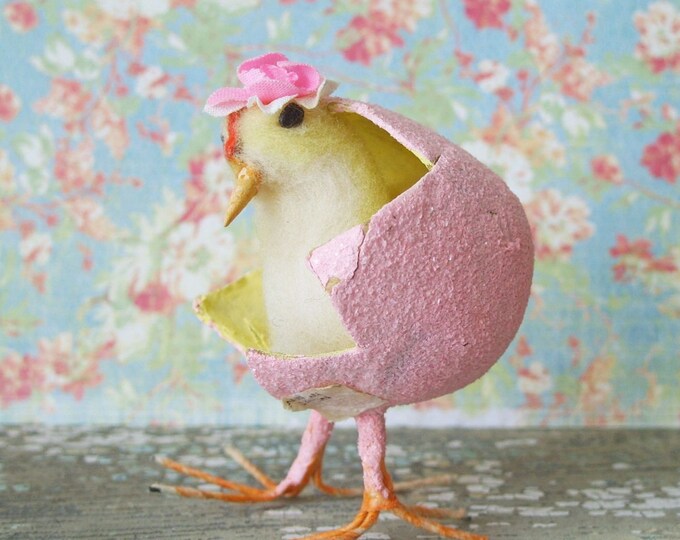 Vintage Cotton Easter Chick in Carboard Egg With Wire Feet - Etsy
