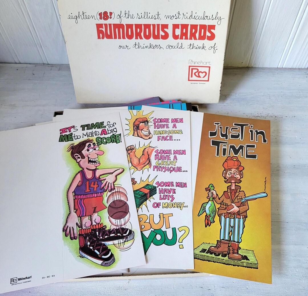 14 Vintage Humorous Cards by Rhinehart in Original Box - Etsy
