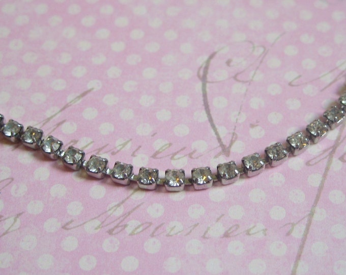Vintage Clear Rhinestone Necklace Single Strand Long - Etsy