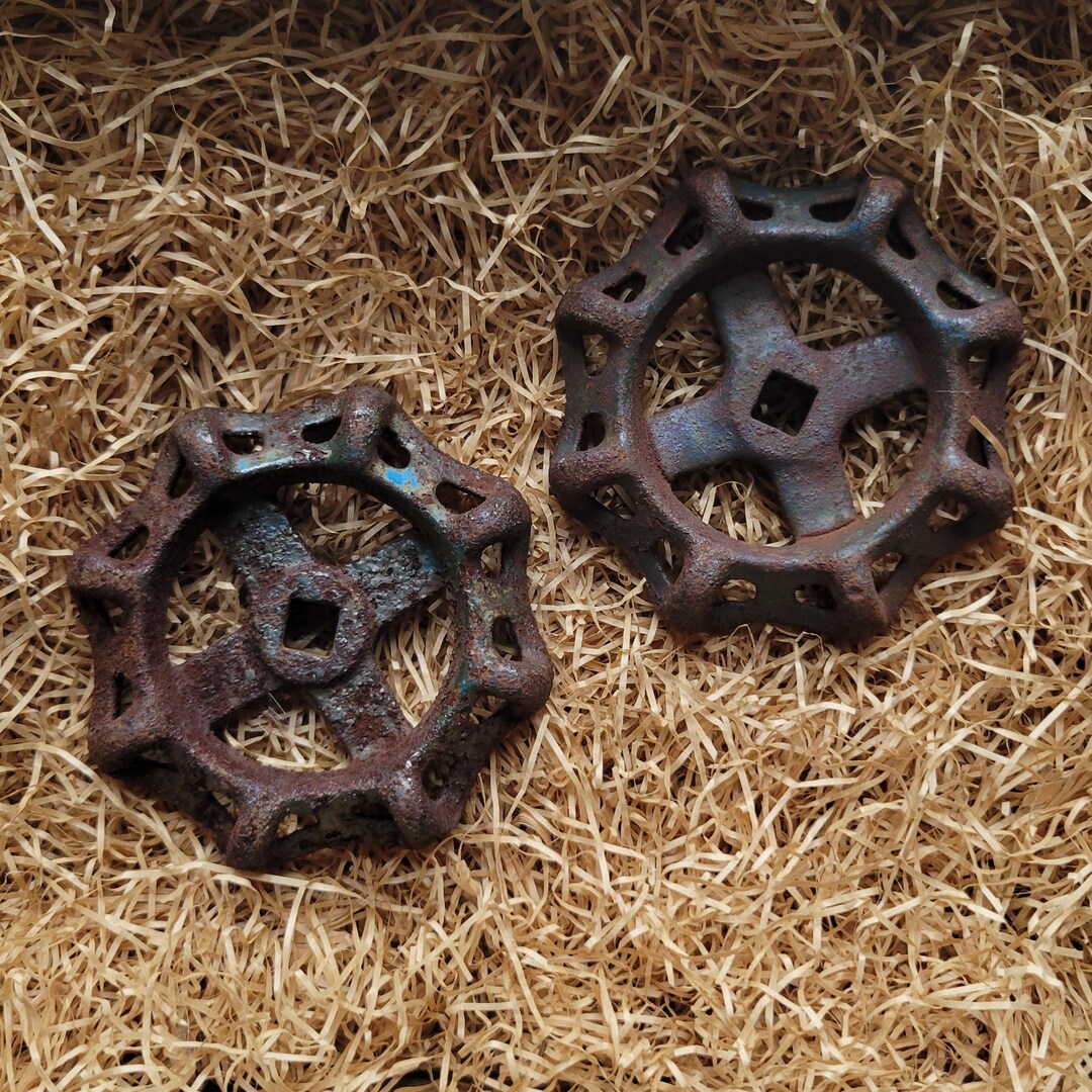2 Antique Rusty Metal Spigot Handles Junk for Altered Art Assemblage 3 ...