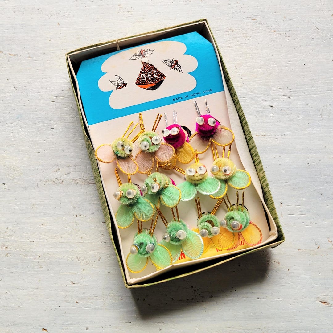 12 Vintage Brinn's Chenille Bumble Bees in Original Box - Etsy