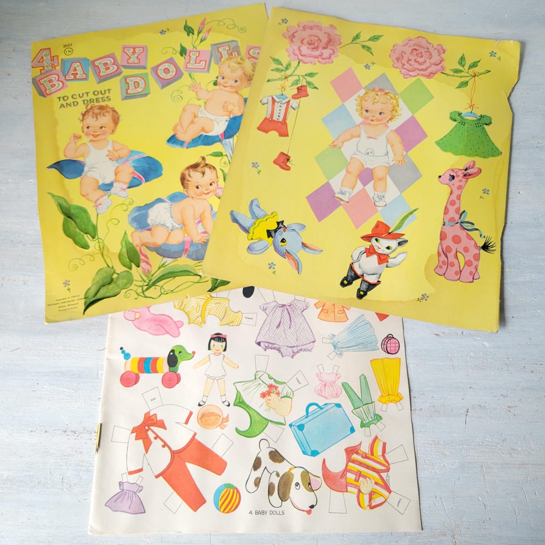 4 Vintage Cut-out Babies Paper Dolls and Clothes 1958 Whitman - Etsy
