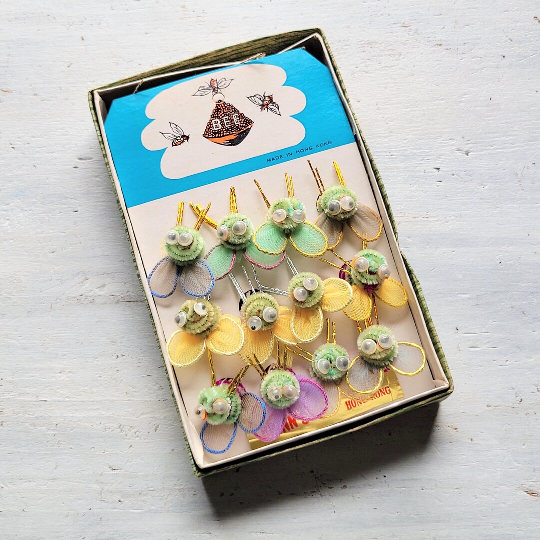 12 Vintage Brinn's Chenille Bumble Bees in Original Box - Etsy