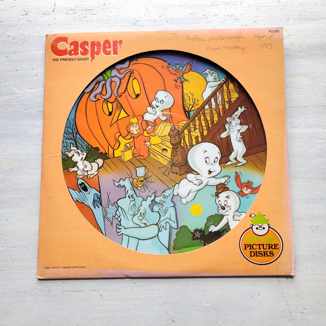 Vintage 1982 Casper the Friendly Ghost Peter Pan 12" Picture Disk - Etsy