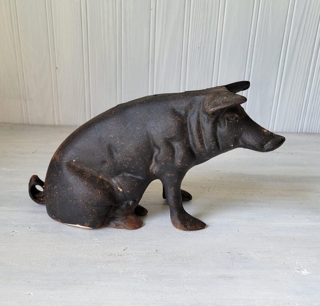 Antique Cast Iron Seated Razorback Pig Heavy Doorstop 9 X 5 - Etsy