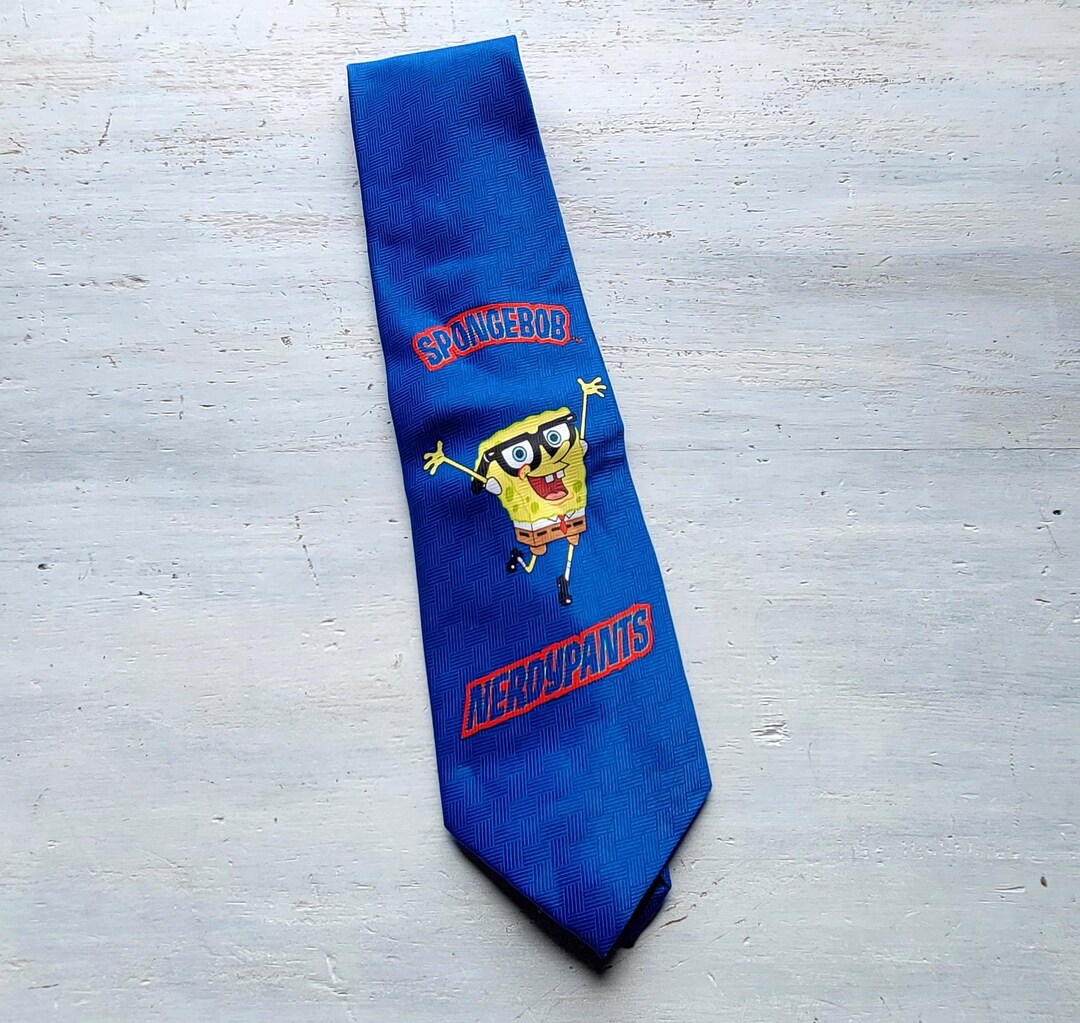 Vintage Spongebob Nerdypants Blue Neck Tie Squarepants - Etsy