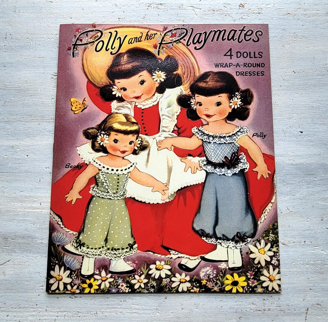 Uncut Vintage Polly and Her Playmates Cut-out Paper Doll Book Repro ...