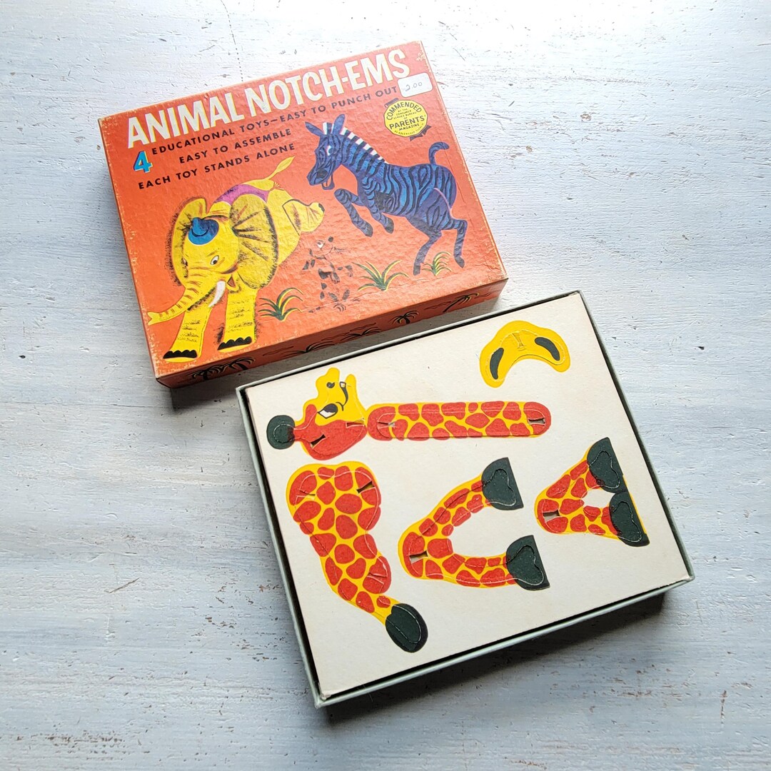 Unused Vintage Animal Notch-ems Punch Out Assemble Toys - Etsy