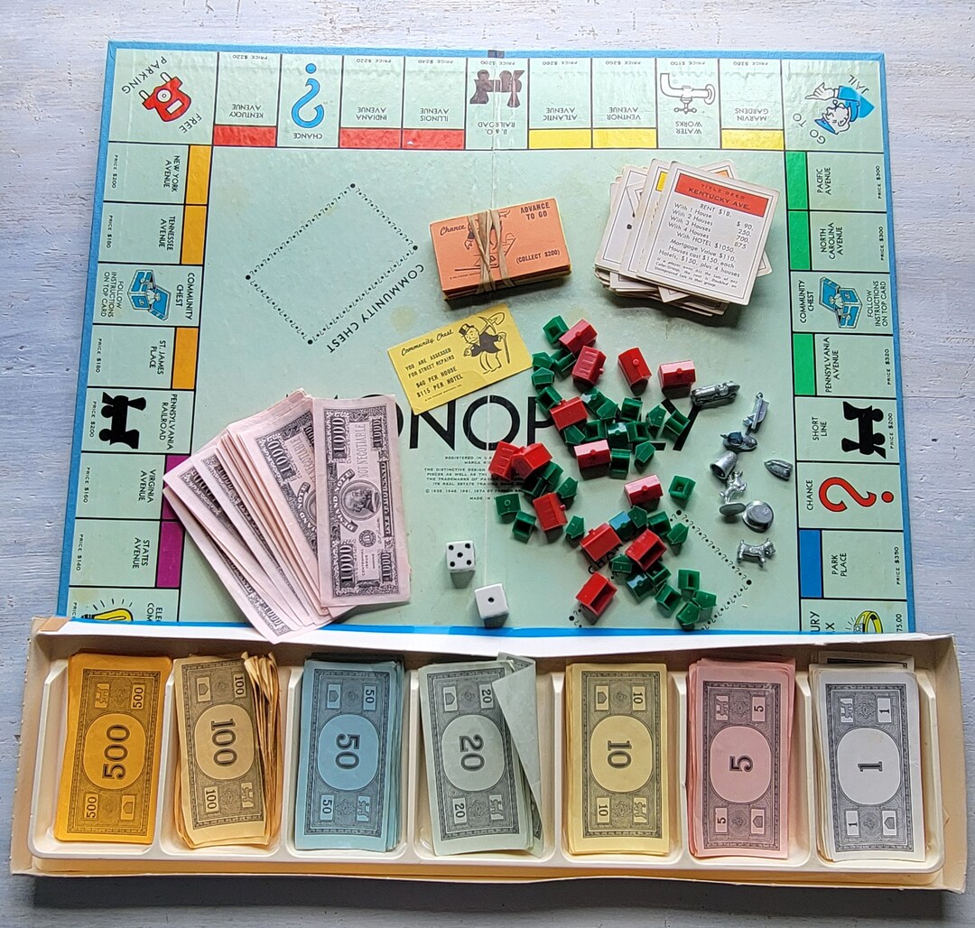 Vintage 1961 Monopoly Play Money Family Board Game - Etsy