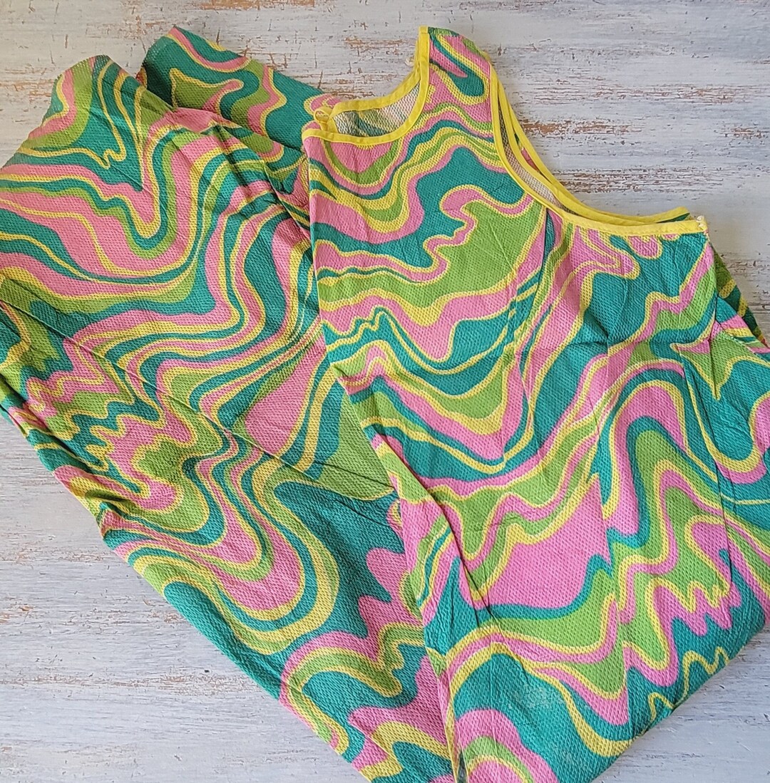 Vintage 1960's Mod Abstract Pop Art Disposable Paper Dress Wastebasket ...