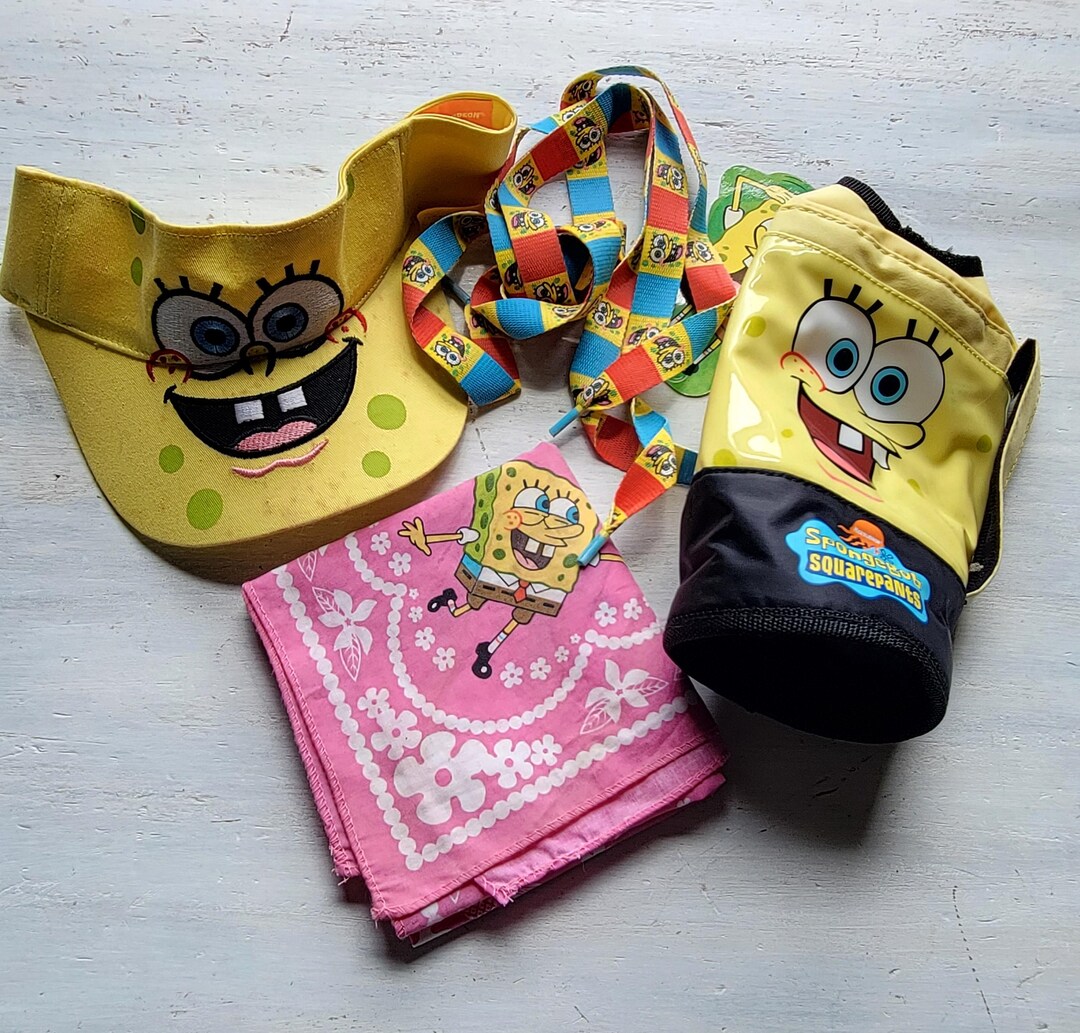 Vintage Spongebob Squarepants Visor Handkerchief Shoe Laces Water ...