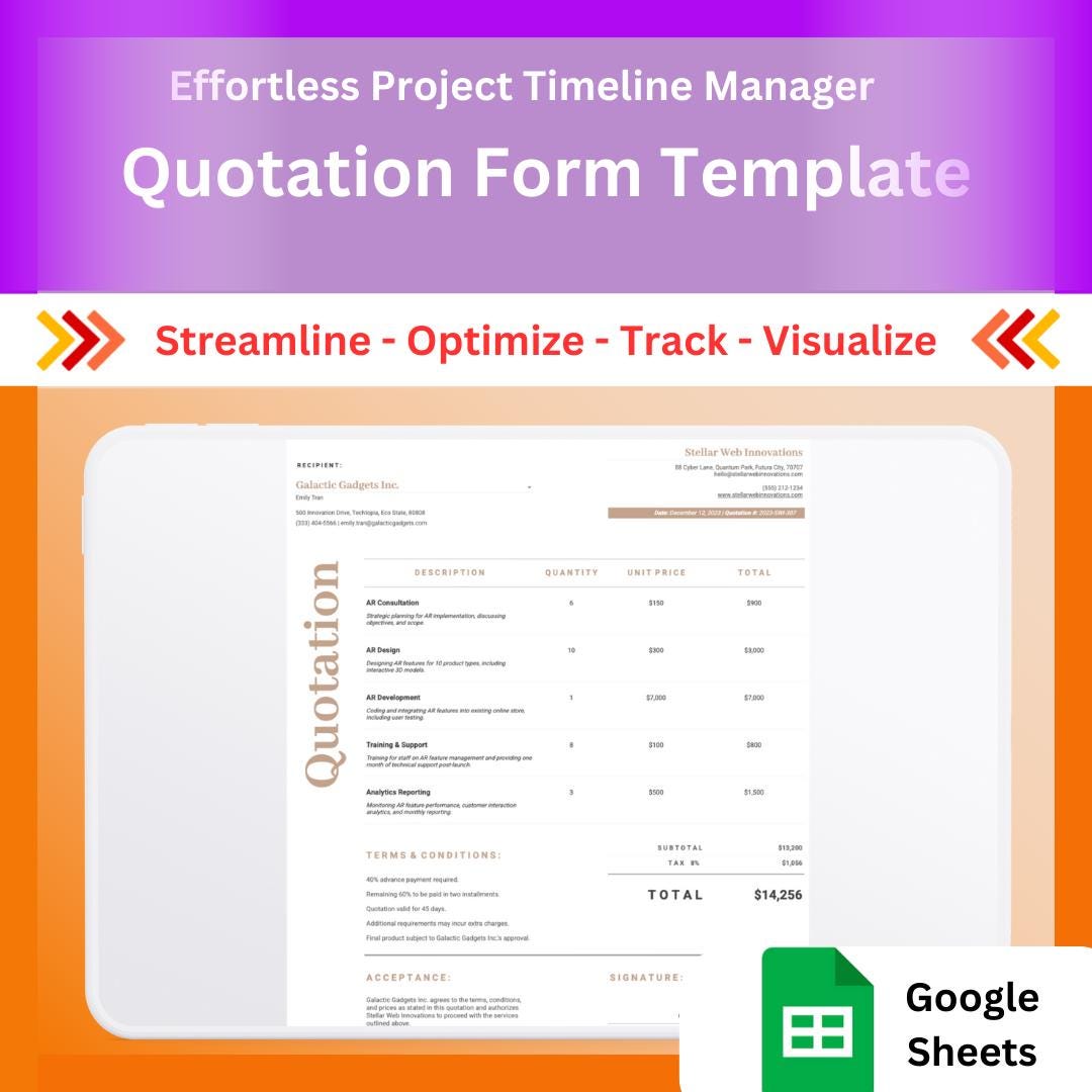 Editable Quotation Form Template | Easy Digital Download for Businesses ...