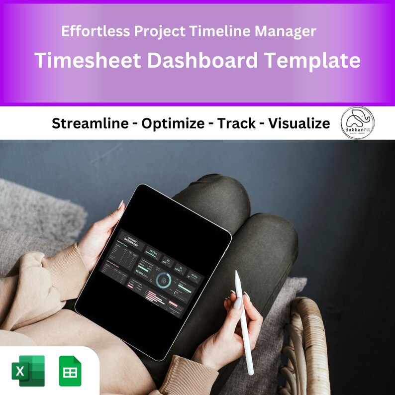 Editable Timesheet Dashboard Template Easy to Use Google Sheets Digital Download for Workforce ...