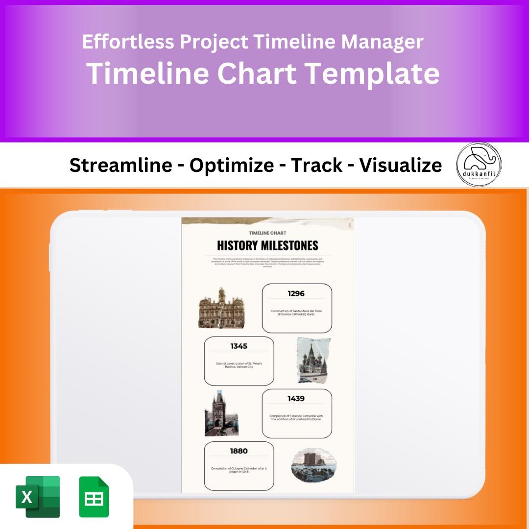 Editable Timeline Chart Template | Easy to Use Google Sheets Digital ...