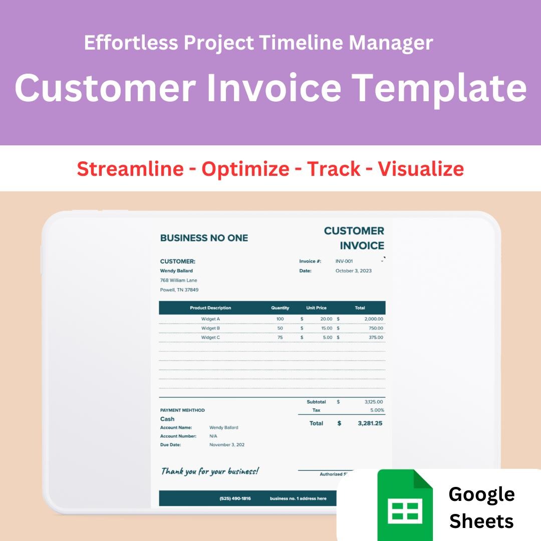 Customer Invoice Template Editable & Easy to Use Digital Download - Etsy