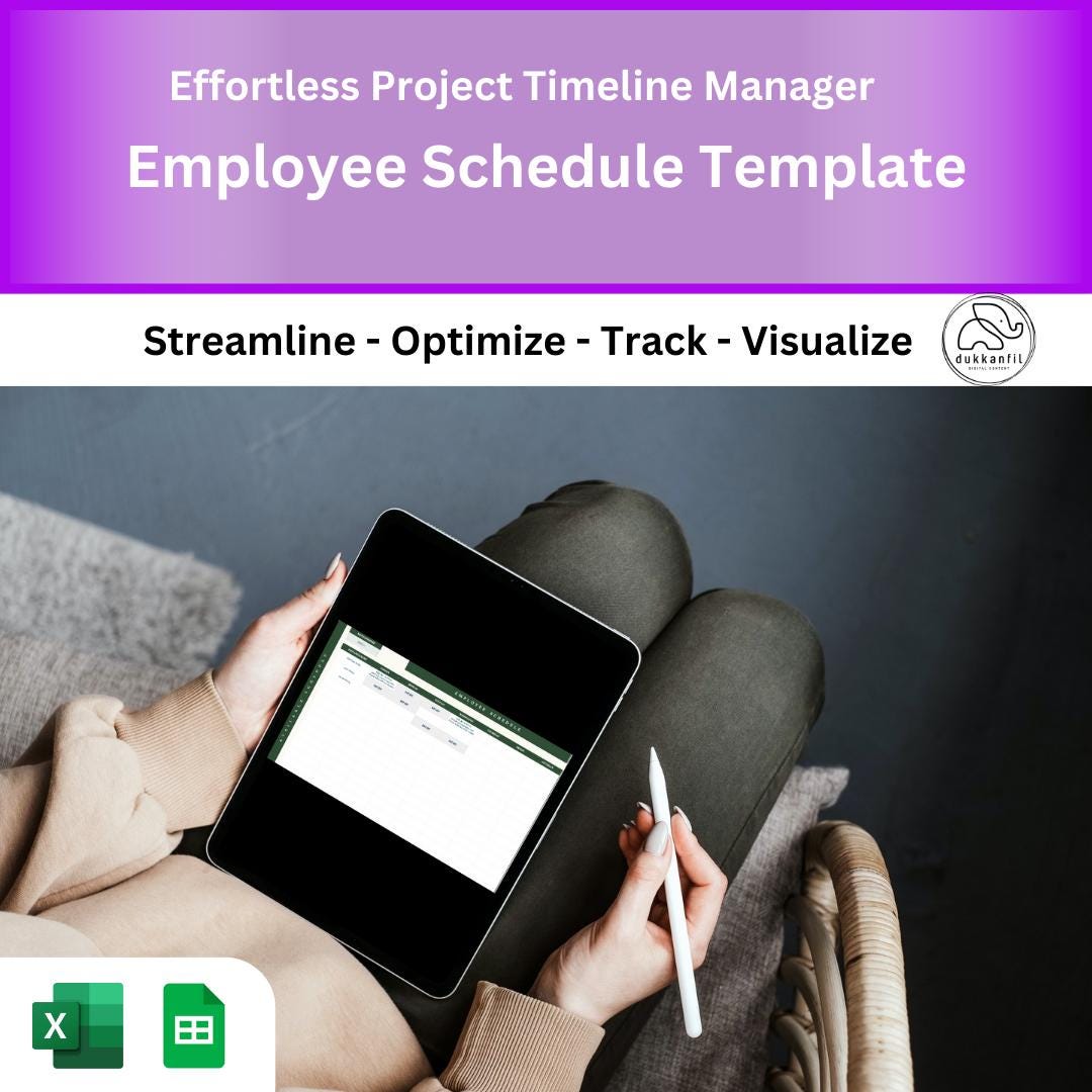 Editable Employee Schedule Template Easy to Use Google Sheets Digital ...