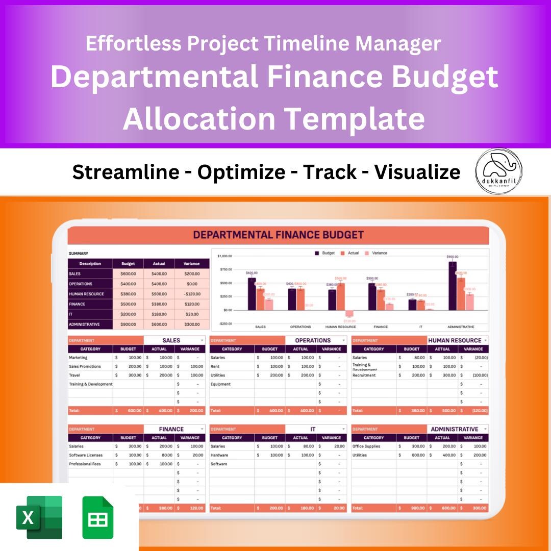 Editable Departmental Finance Budget Allocation Template Easy to Use ...