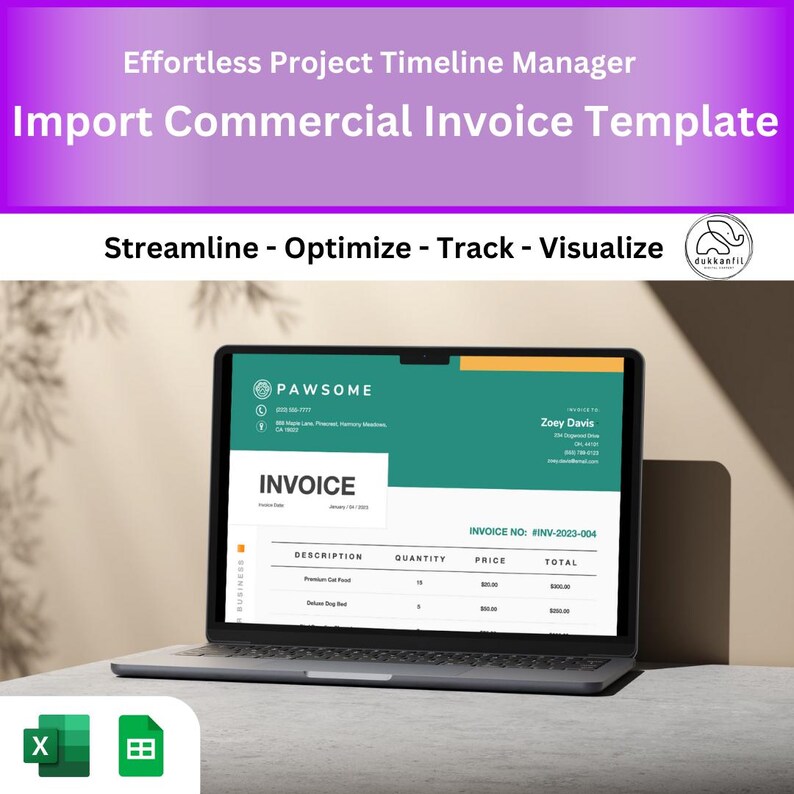 Editable Import Commercial Invoice Template Easy to Use Google Sheets ...