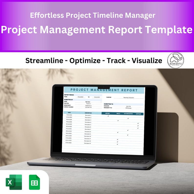 Editable Project Management Report Template Easy to Use Google Sheets ...