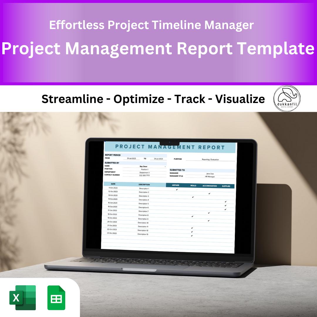 Editable Project Management Report Template Easy to Use Google Sheets ...
