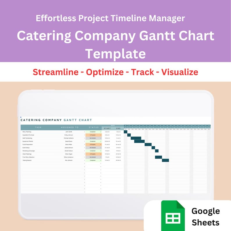 Catering Company Gantt Chart Template | Editable & Easy to Use ...
