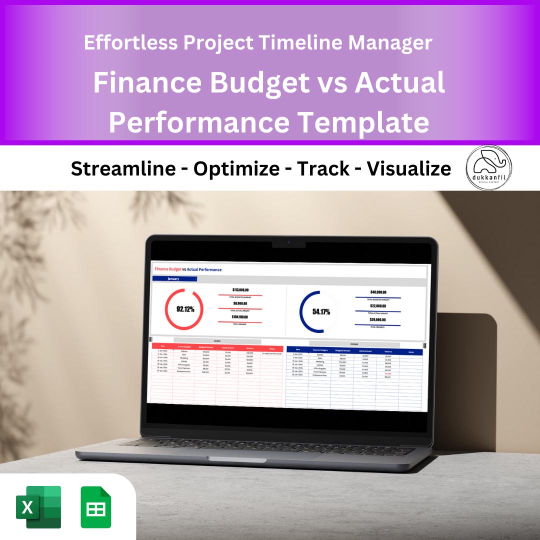 Editable Finance Budget Vs Actual Performance Template Easy to Use ...