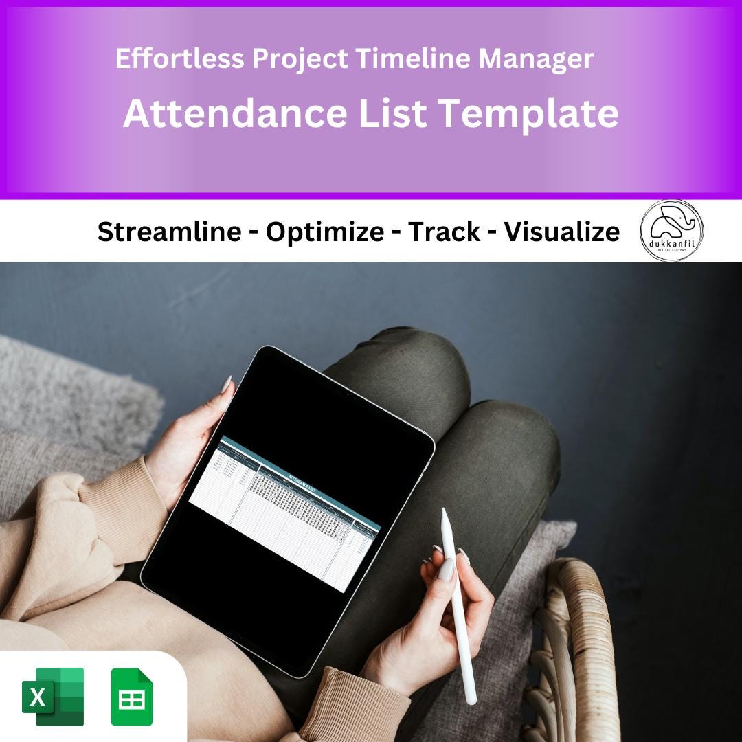 Editable Attendance List Template Easy to Use Google Sheets Digital ...