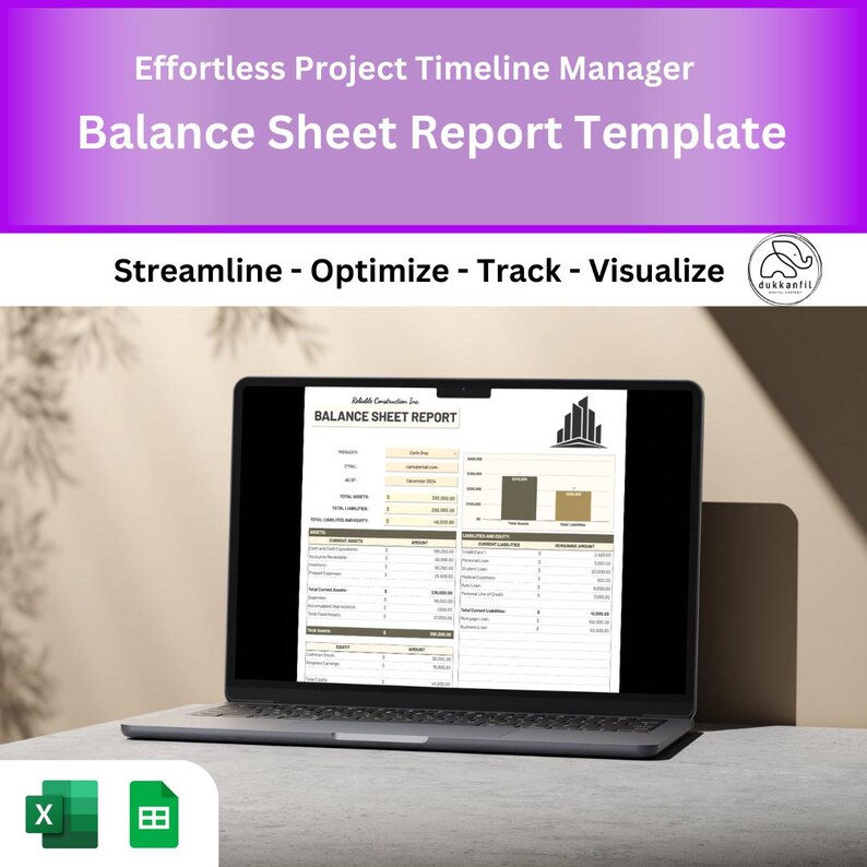 Editable Balance Sheet Report Template Easy to Use Google Sheets ...