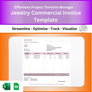 Editable Jewelry Commercial Invoice Template Easy to Use Google Sheets ...