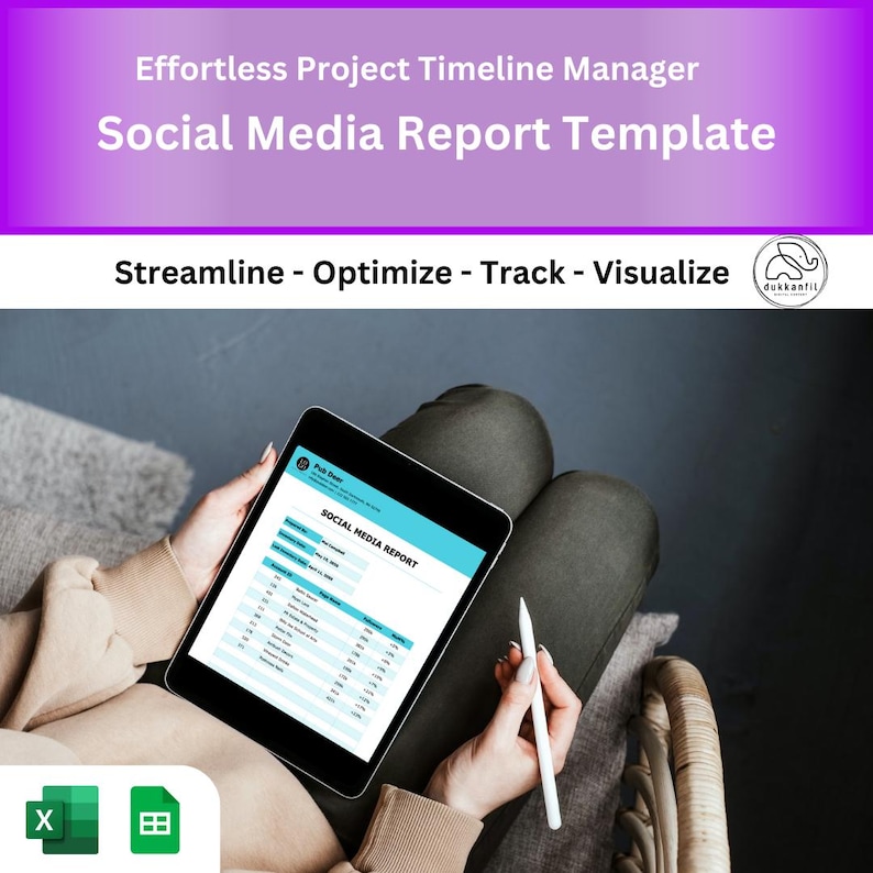 Editable Social Media Report Template Easy to Use Google Sheets Digital ...