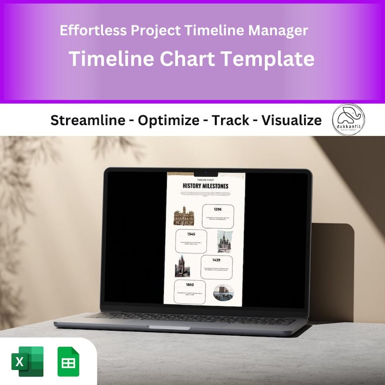 Editable Timeline Chart Template | Easy to Use Google Sheets Digital ...