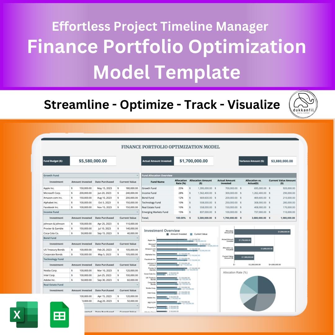 Editable Finance Portfolio Optimization Model Template Easy to Use ...
