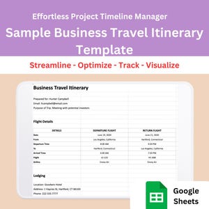 Sample Business Travel Itinerary Template Editable & Easy to Use ...