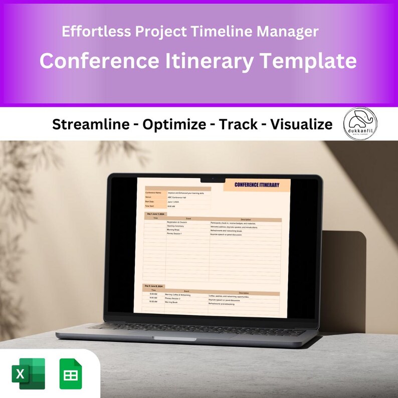 Editable Conference Itinerary Template Easy to Use Google Sheets ...