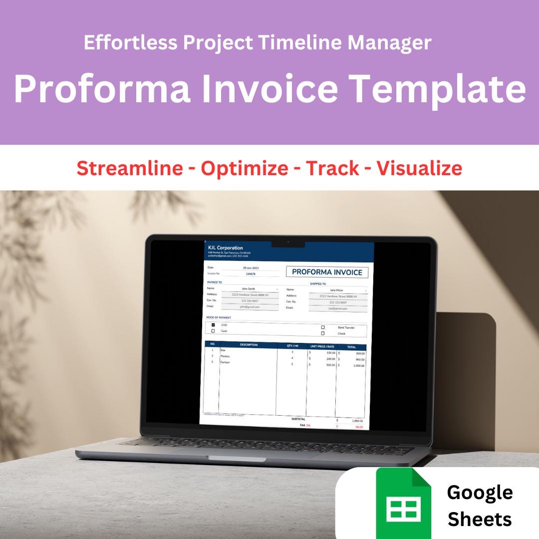 Preforma Invoice Template Editable & Easy to Use Digital Download - Etsy
