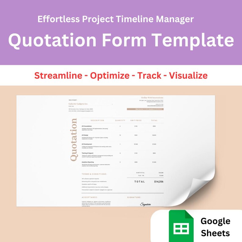 Editable Quotation Form Template Easy Digital Download for Businesses ...